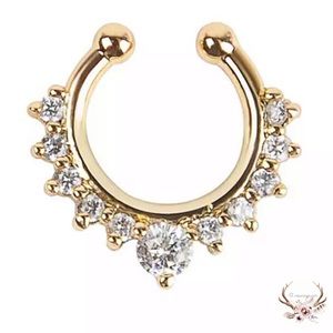 Jewelry | Gold Colored Nose Ring Ear Cuff Nwot | Poshmark